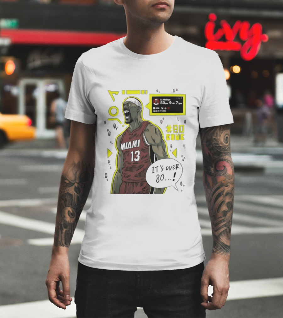 Bam Adebayo Miami Heat 80 Points Record Manga NBA 2026 T-Shirt