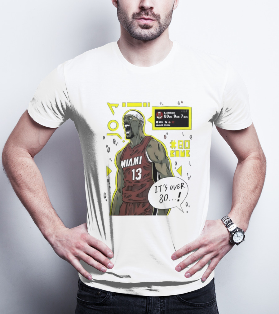 Bam Adebayo Miami Heat 80 Points Record Manga NBA 2026 T-Shirt