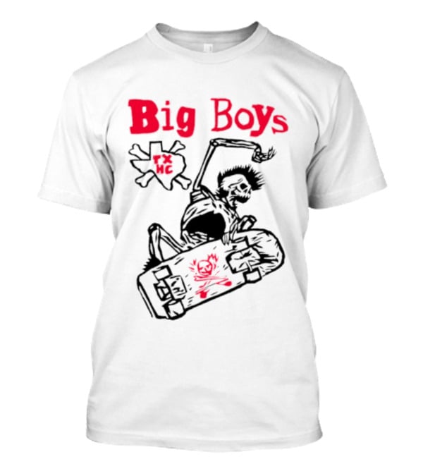 Big Boys Texas Hardcore Skeleton Skateboarder Tx Hc T-Shirt