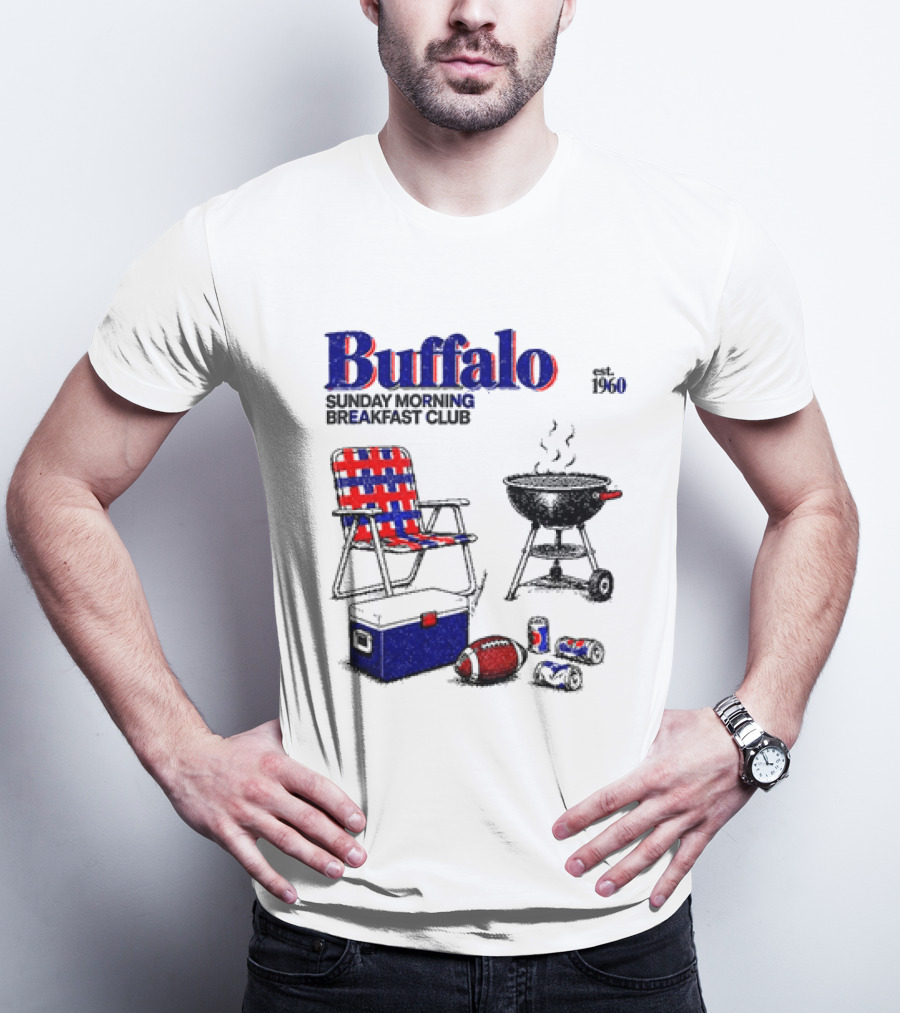 Buffalo Tailgate Game Day Sunday Morning Breakfast Club Football T-Shirt