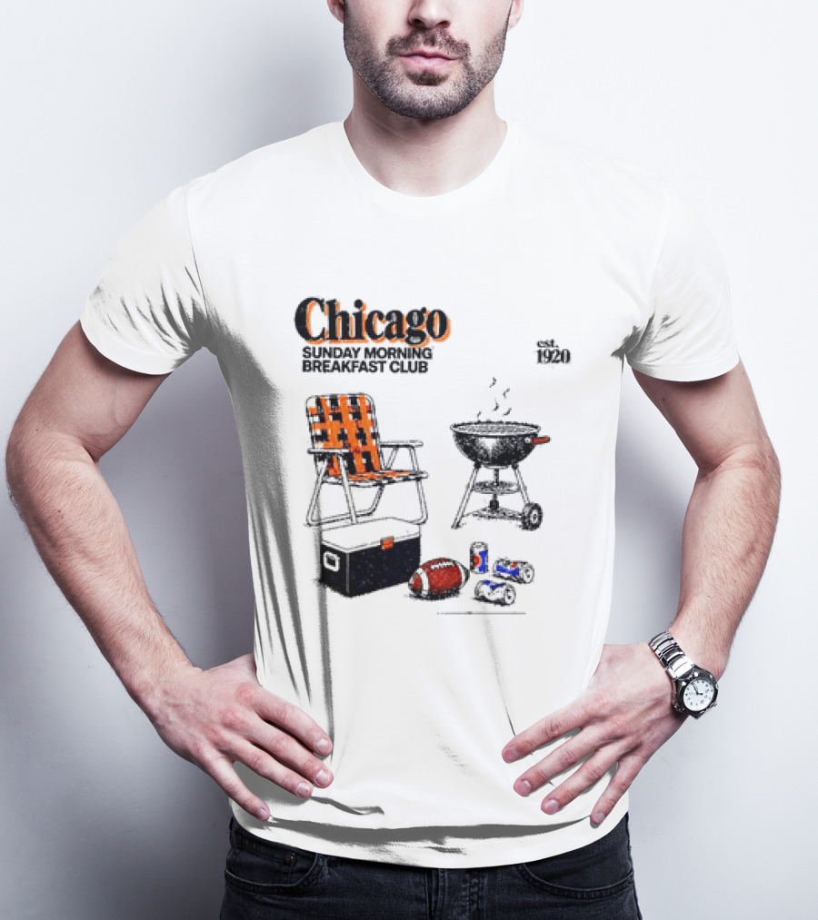 Chicago Sunday Morning Breakfast Club Tailgate Football Game Day Essentials T-Shirt