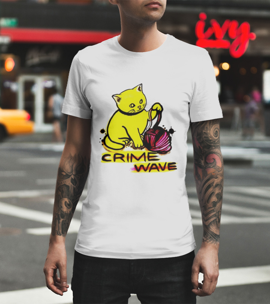 Crime Wave Cat Playing With Yarn T-Shirt
