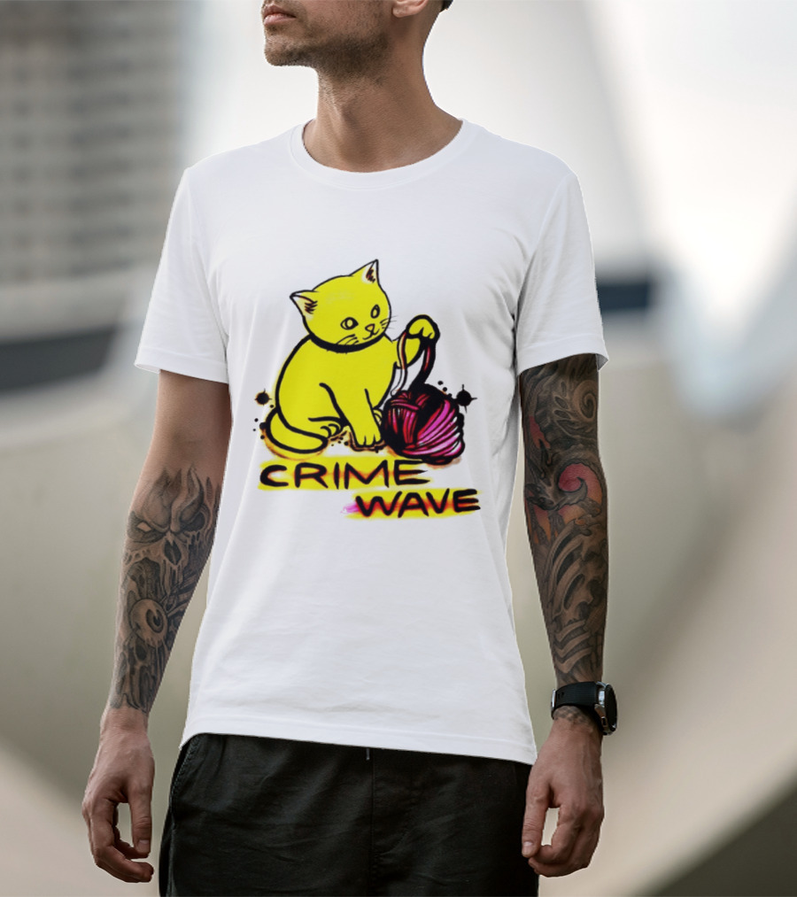 Crime Wave Cat Playing With Yarn T-Shirt