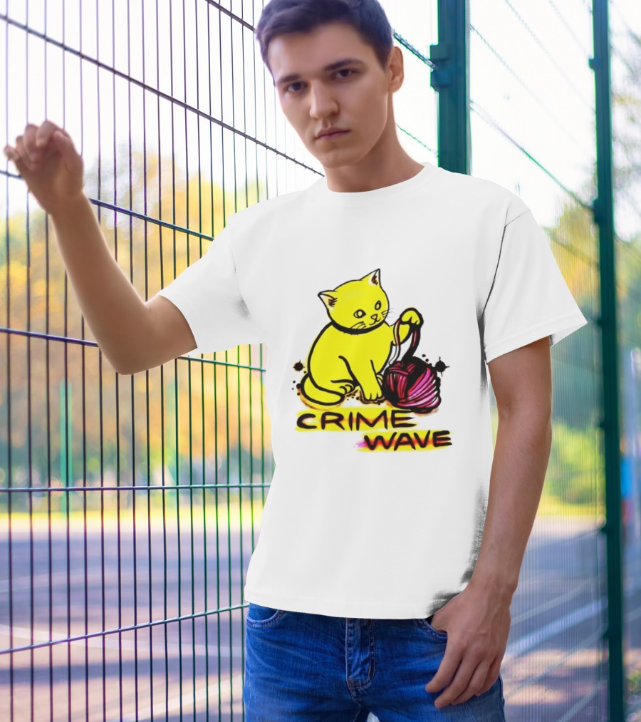 Crime Wave Cat Playing With Yarn T-Shirt