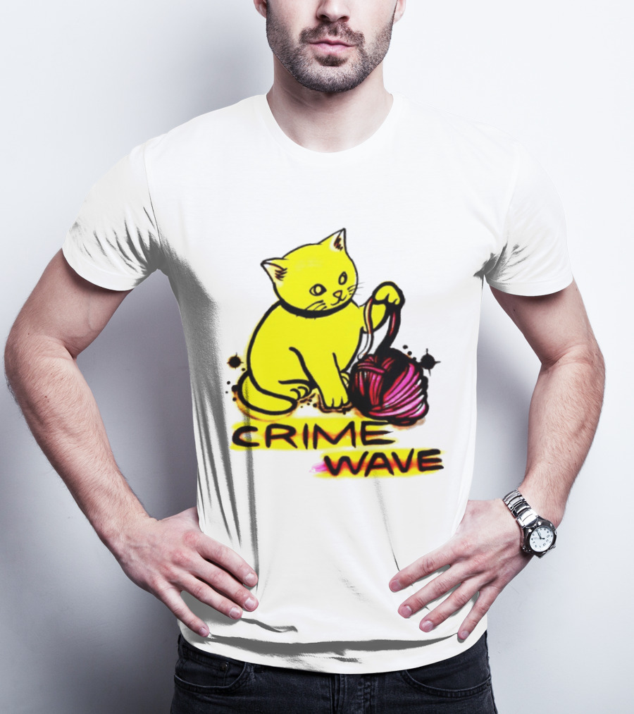 Crime Wave Cat Playing With Yarn T-Shirt
