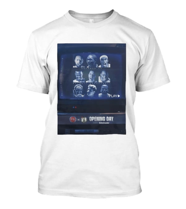 Detroit Pistons Vs Boston Celtics NBA 2026 Opening Day October 20 Ticketmaster CRT TV Play T-Shirt