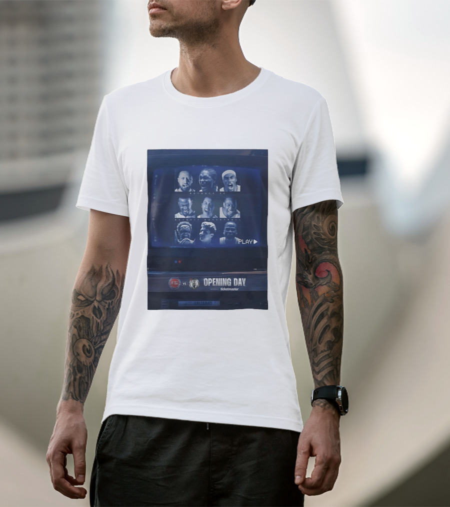 Detroit Pistons Vs Boston Celtics NBA 2026 Opening Day October 20 Ticketmaster CRT TV Play T-Shirt