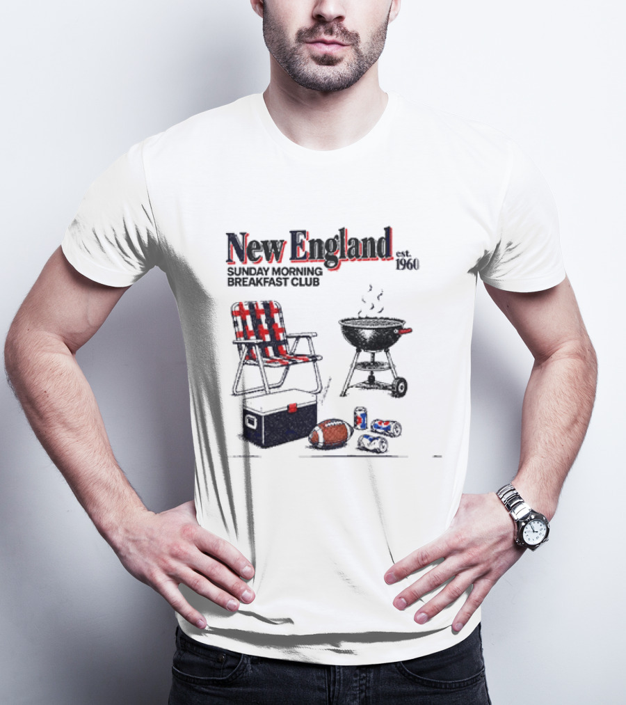 New England Sunday Morning Breakfast Club Football Tailgate Game Day Essentials T-Shirt