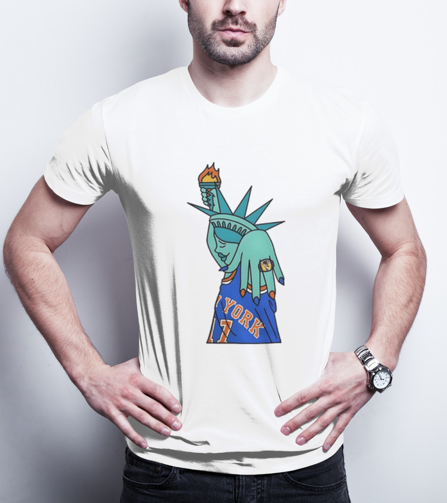 New York Knicks Statue Of Liberty 11 Rings NBA 2026 T-Shirt