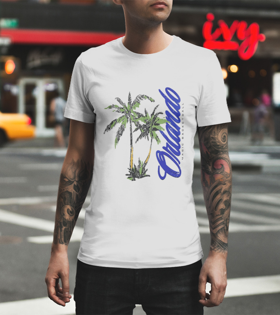 Orlando Magic Basketball Palm Tree NBA Vibrant Tropical Team Spirit T-Shirt