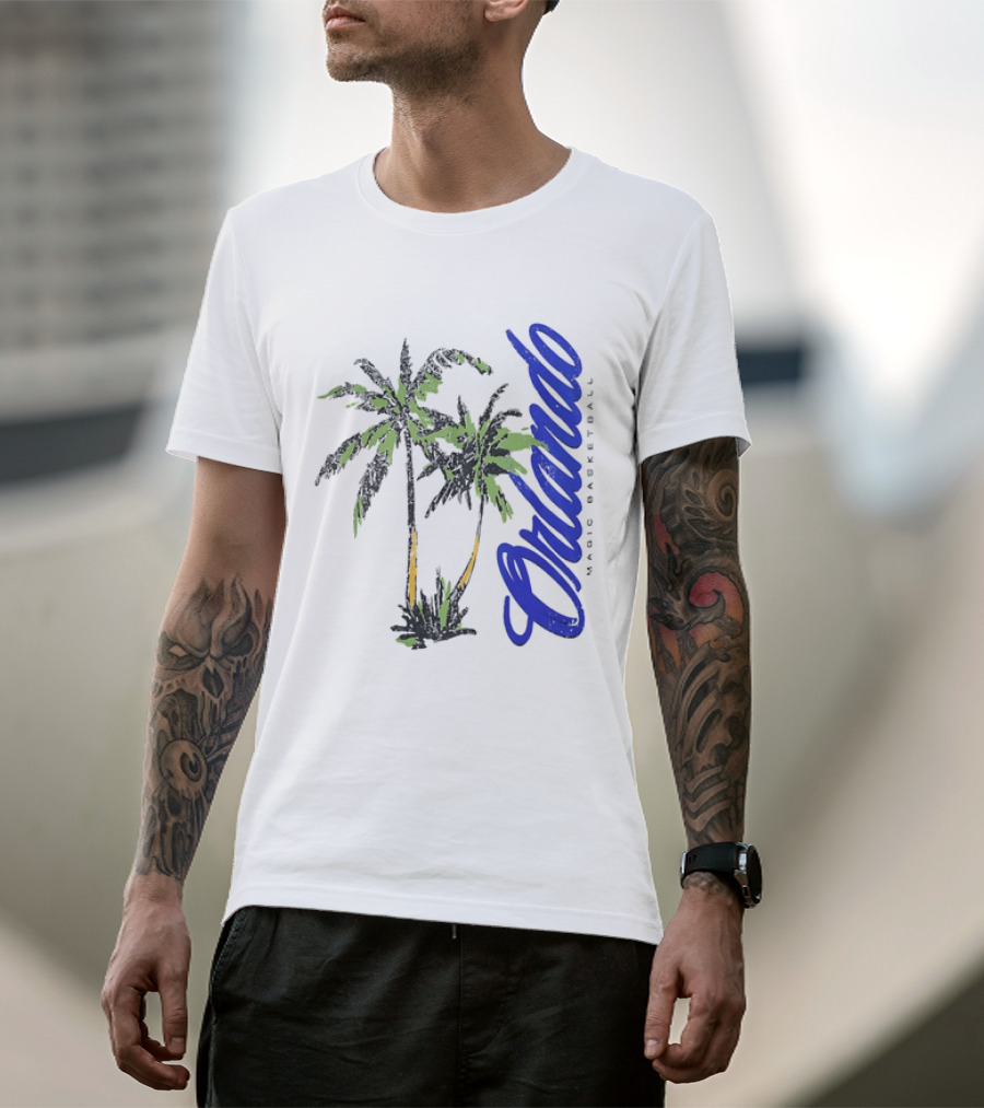 Orlando Magic Basketball Palm Tree NBA Vibrant Tropical Team Spirit T-Shirt