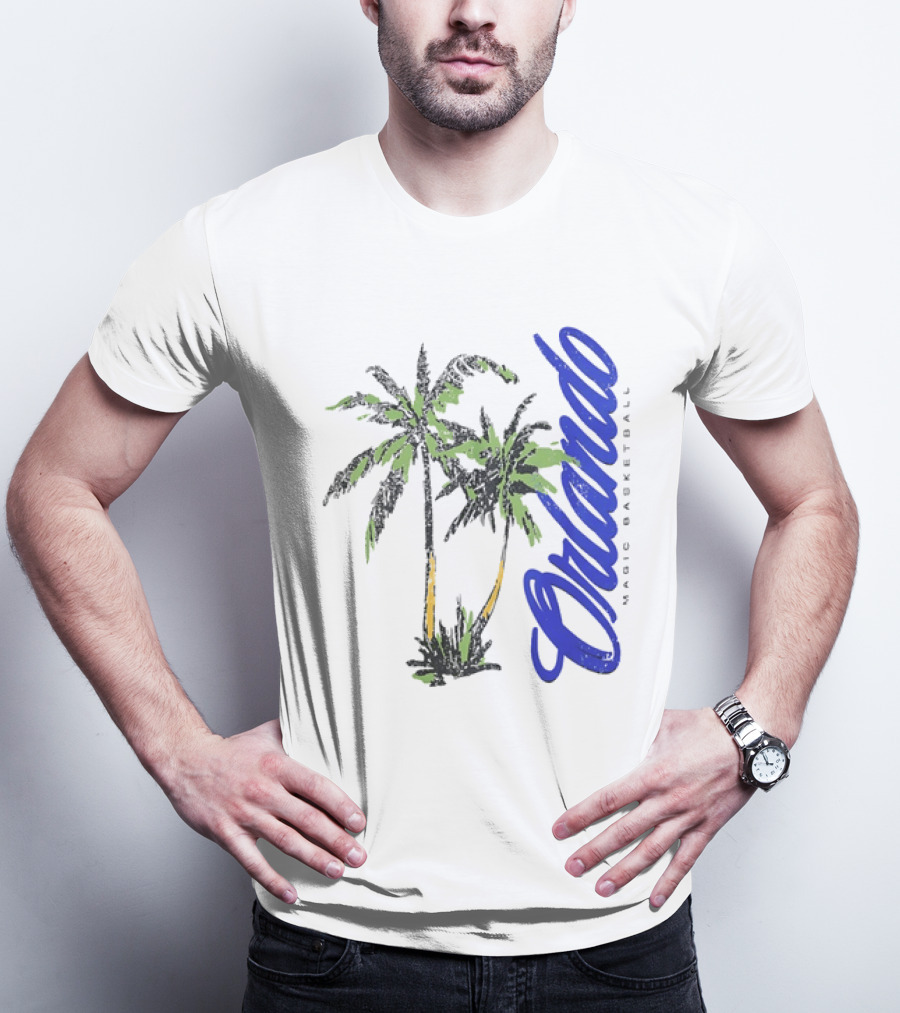 Orlando Magic Basketball Palm Tree NBA Vibrant Tropical Team Spirit T-Shirt