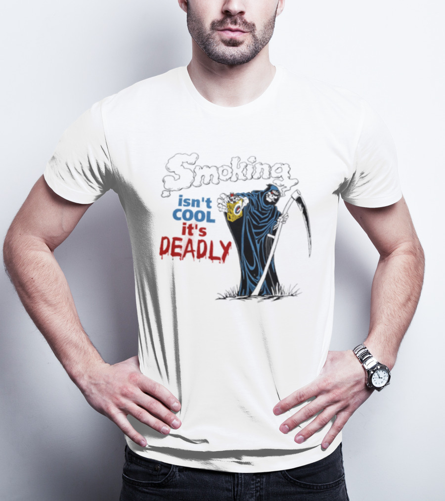 Smoking Isn't Cool It's Deadly Grim Reaper T-Shirt