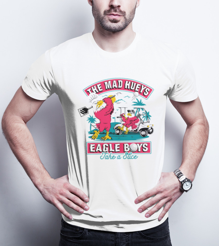 The Mad Hueys Eagle Boys Take A Slice Golf Cart Adventure T-Shirt