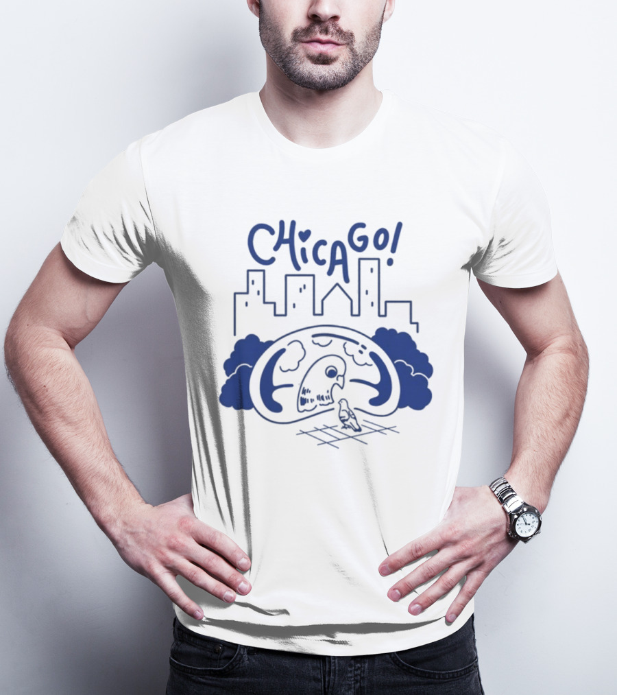 Chicago Skyline Bean Avi Matzo X RAYGUN T-Shirt