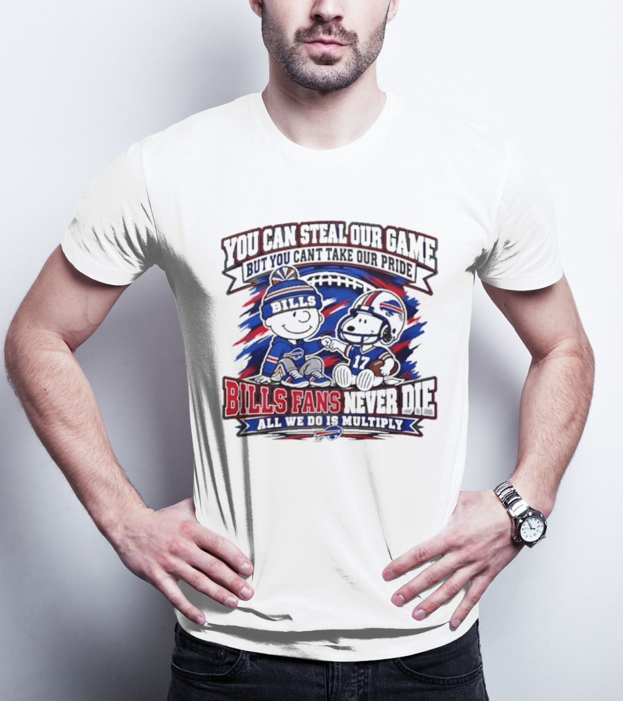 Buffalo Bills Fans Steal Game Pride Snoopy Never Die Multiply T-Shirt