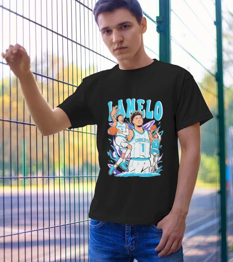 LaMelo Ball Charlotte Hornets Basketball Dynamic Moves T-Shirt