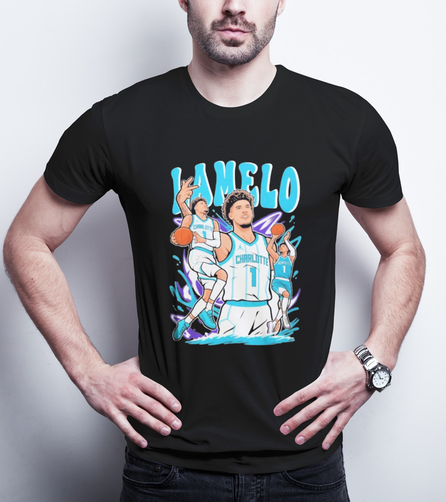 LaMelo Ball Charlotte Hornets Basketball Dynamic Moves T-Shirt