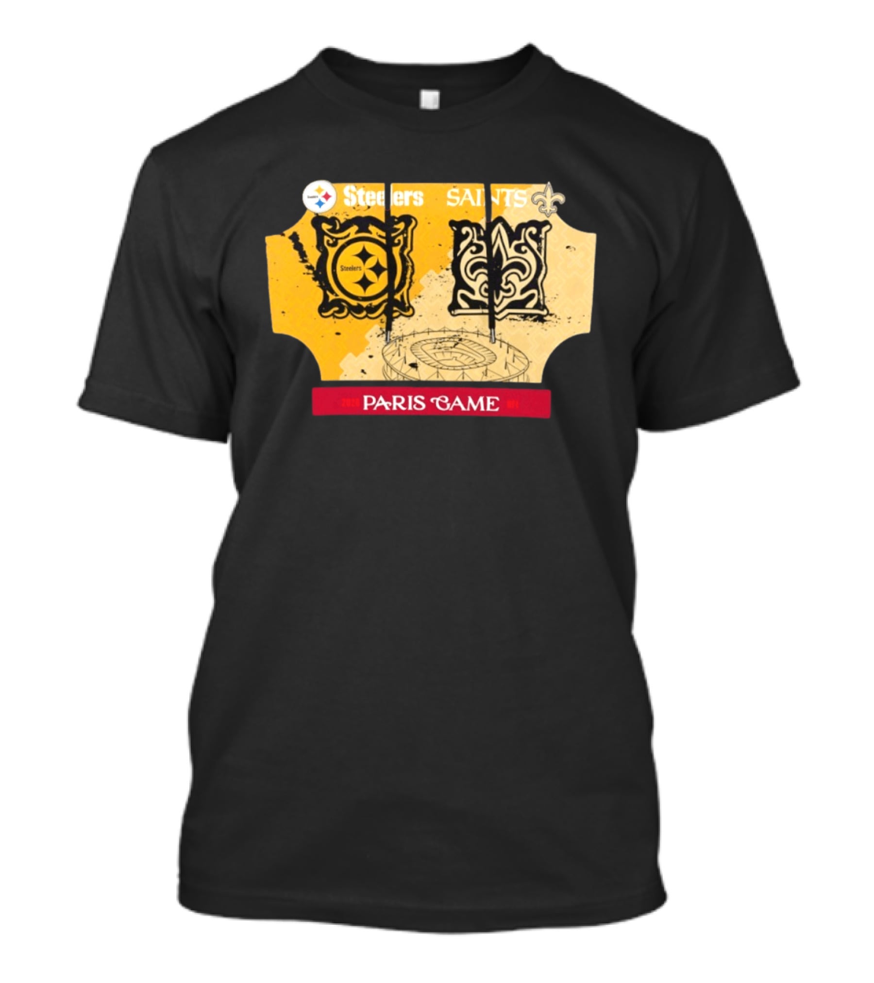 Pittsburgh Steelers New Orleans Saints 2026 Paris Game NFL Matchup T-Shirt