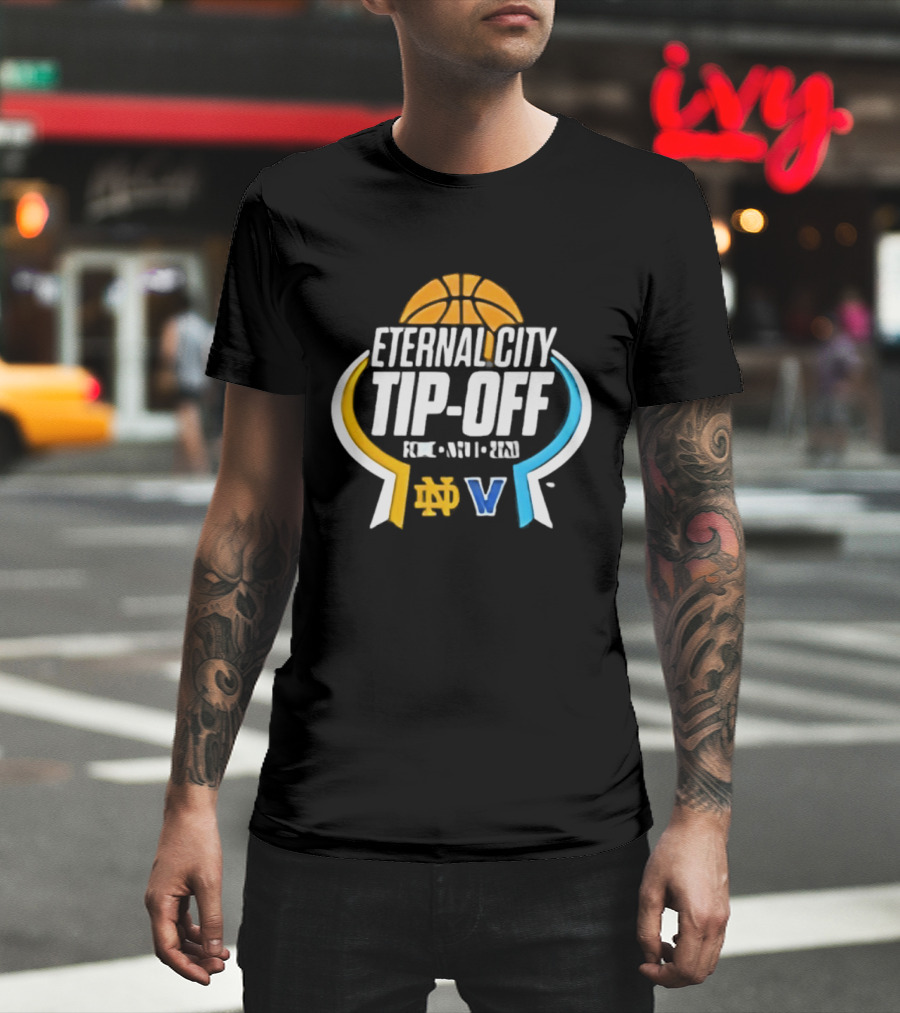 Eternal City Tip Off Rome 2026 Notre Dame Villanova V T-Shirt