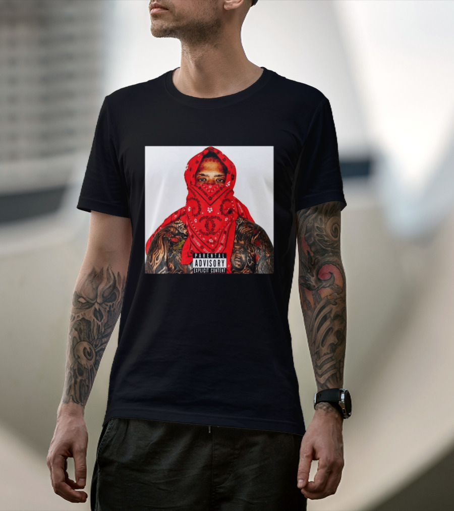 Westside Gunn Heelmatic 2026 Album Cover Parental Advisory Explicit Content Bandana Tattoo Face T-Shirt