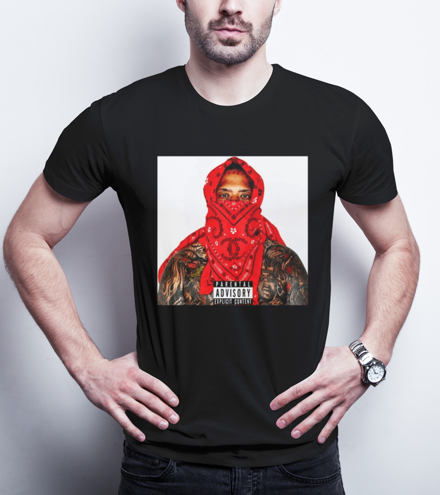 Westside Gunn Heelmatic 2026 Album Cover Parental Advisory Explicit Content Bandana Tattoo Face T-Shirt