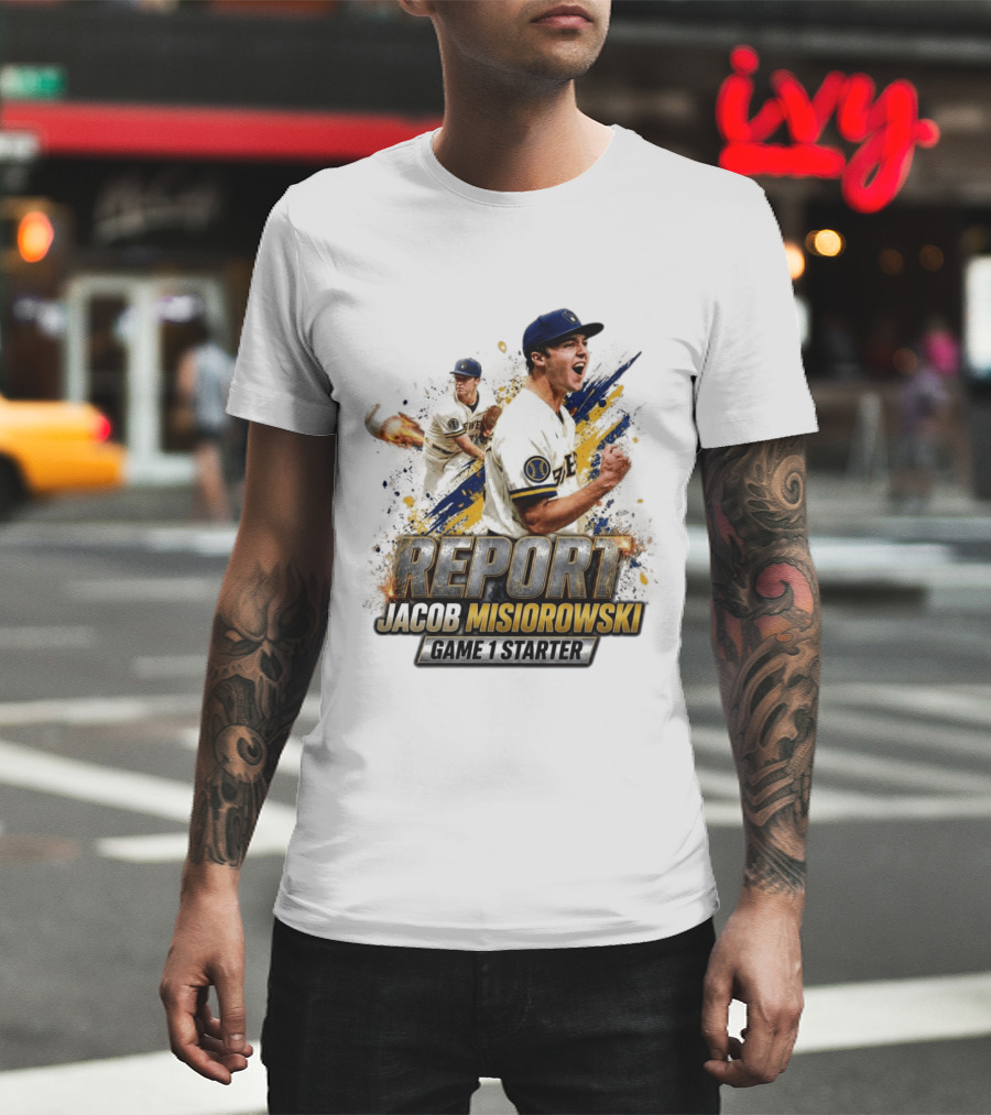 2026 Brewers Jacob Misiorowski Report Game 1 Starter T-Shirt