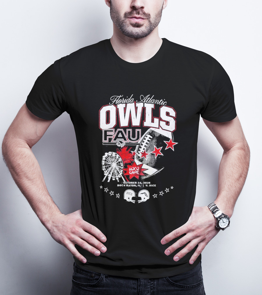 Florida Atlantic Owls FAU Hoco Game Five Star Ferris Wheel T-Shirt