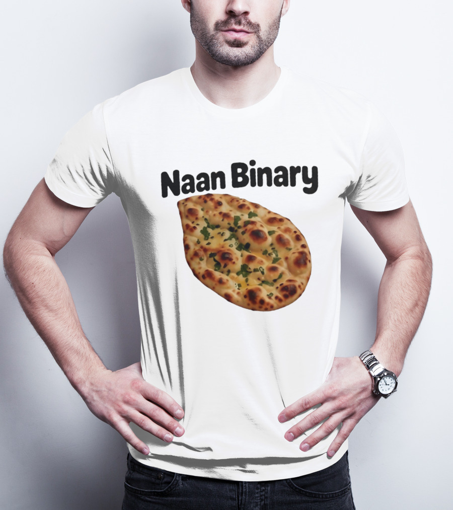 Naan Binary Bread Pun Non Binary Food Humor T-Shirt