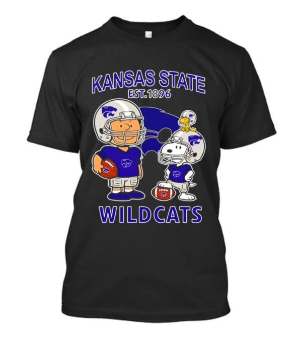 Kansas State Wildcats Snoopy Charlie Brown Football Est 1896 T-Shirt