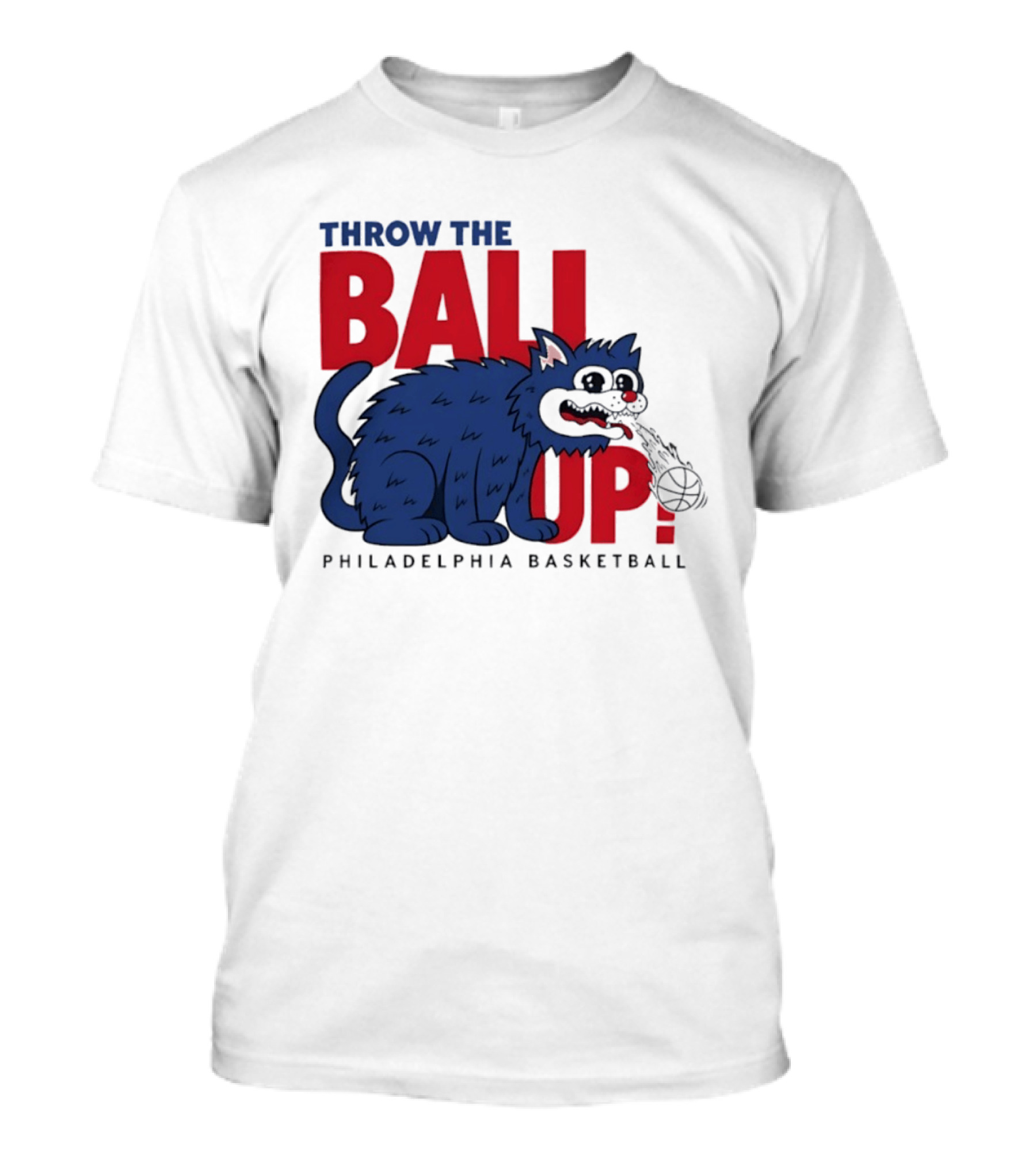 Philadelphia Basketball Throw The Ball Up Cat T-Shirt