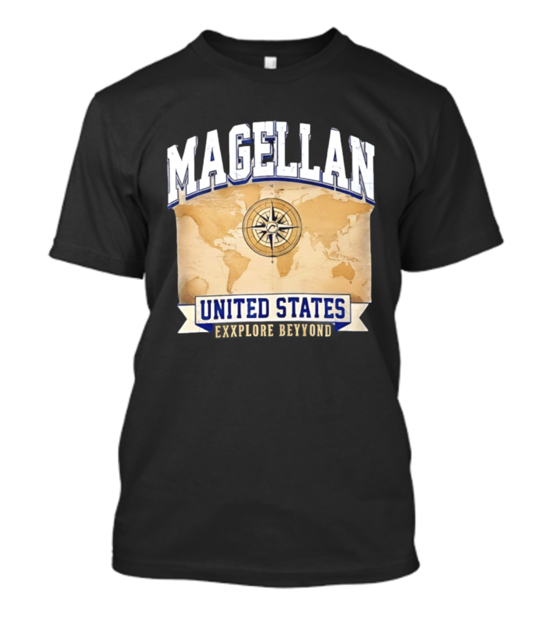 Magellan United States Compass Explore Beyond World Map T-Shirt