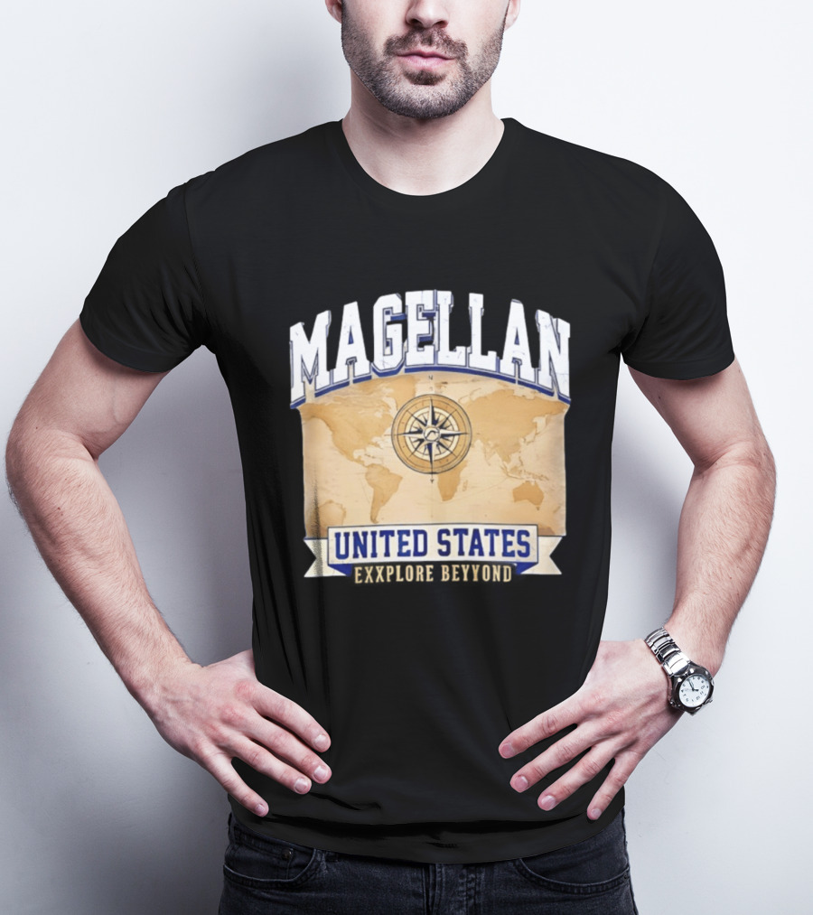 Magellan United States Compass Explore Beyond World Map T-Shirt