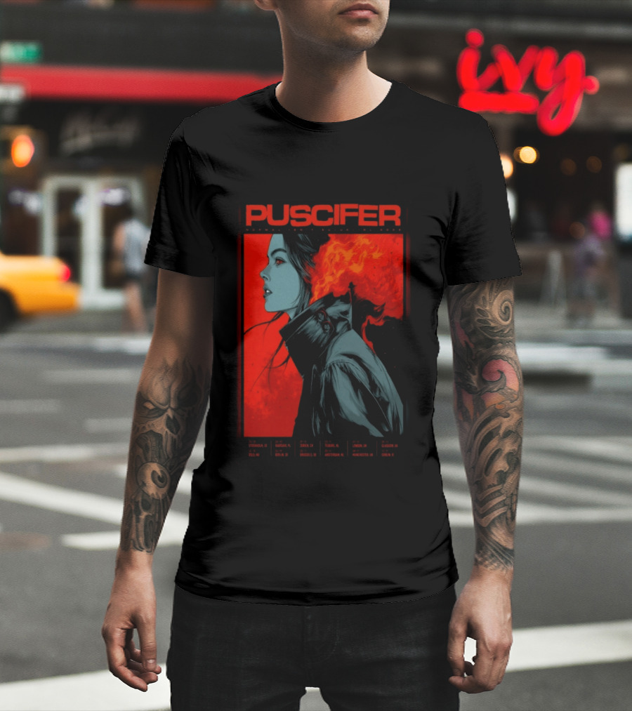 Puscifer Normal Isn't Tour 2026 Europe UK Ireland Stockholm Glasgow London Berlin Amsterdam Concert Limited Edition T-Shirt