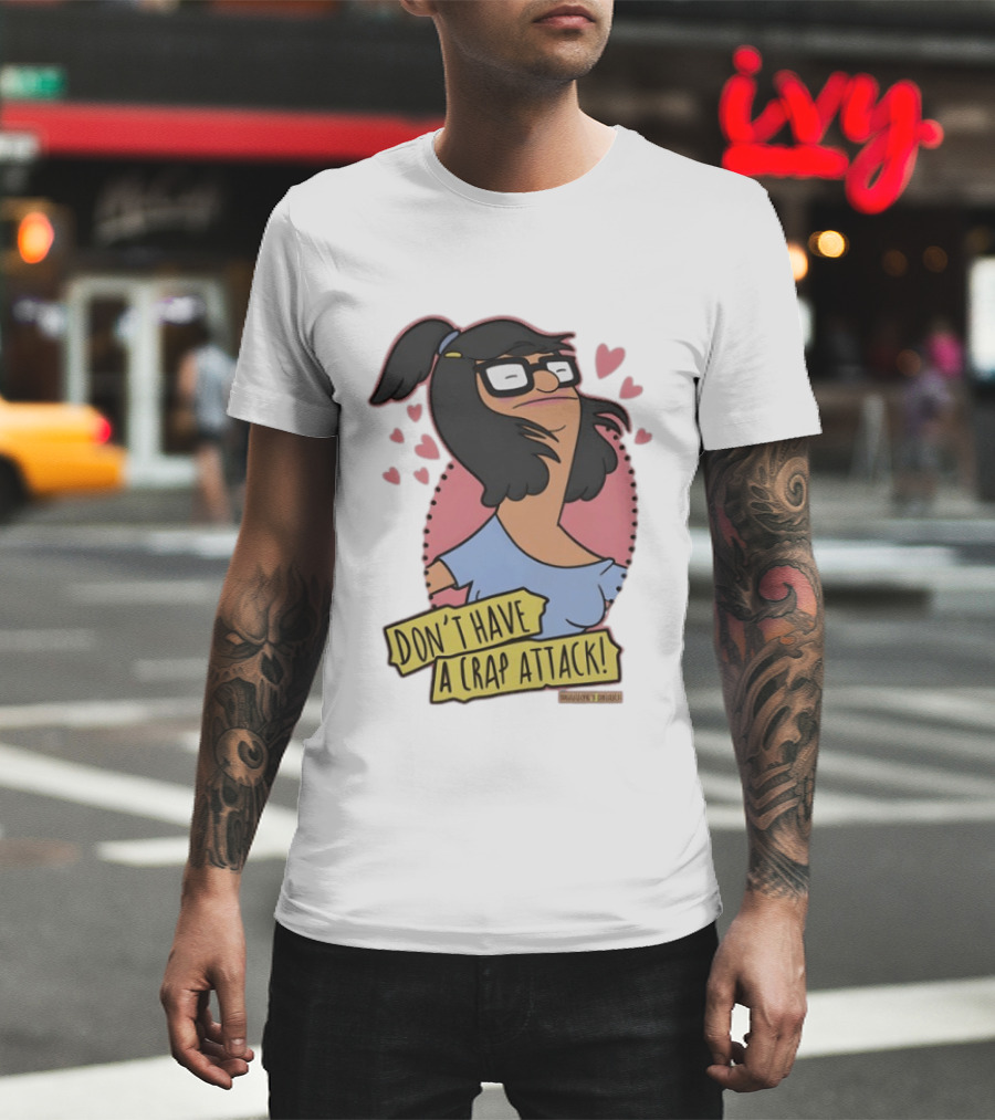 Bob's Burgers Don't Have A Crap Attack Character Graphic With Pink Hearts T-Shirt