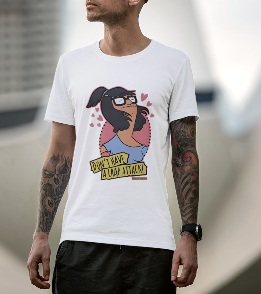Bob's Burgers Don't Have A Crap Attack Character Graphic With Pink Hearts T-Shirt