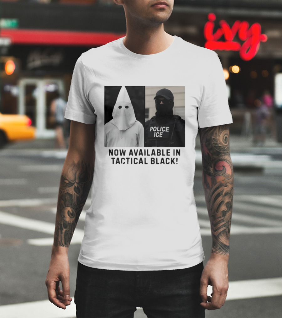 Now Available In Tactical Black Anti ICE Police ICE T-Shirt