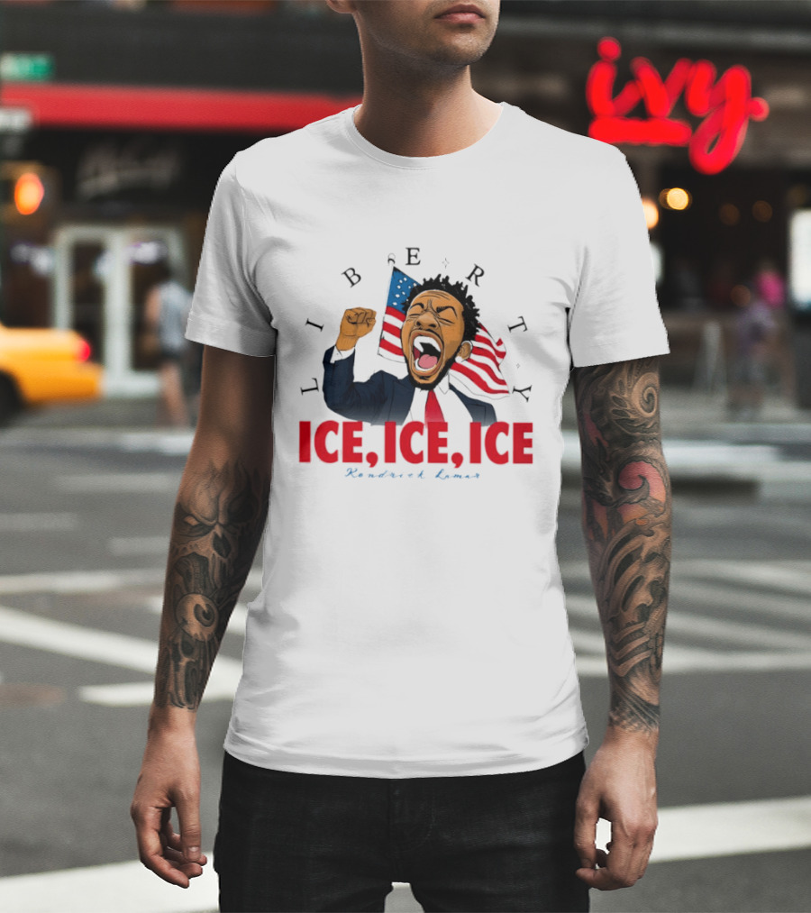 Liberty Ice Ice Ice Kendrick Lamar Flag Fist Raised T-Shirt
