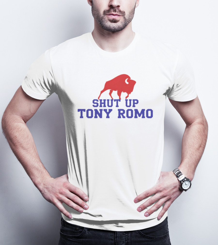 Shut Up Tony Romo Buffalo Bison Red Blue T-Shirt