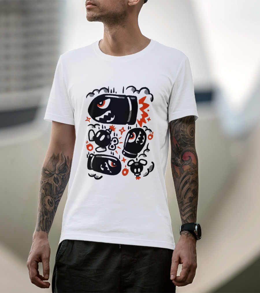 Terry Mack Bob Ombing Run Bullet Character Explosive Motion T-Shirt