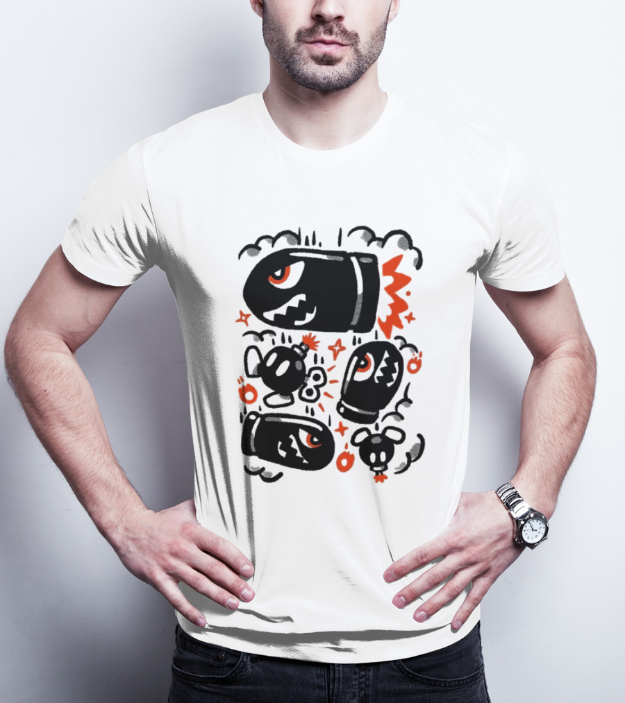 Terry Mack Bob Ombing Run Bullet Character Explosive Motion T-Shirt