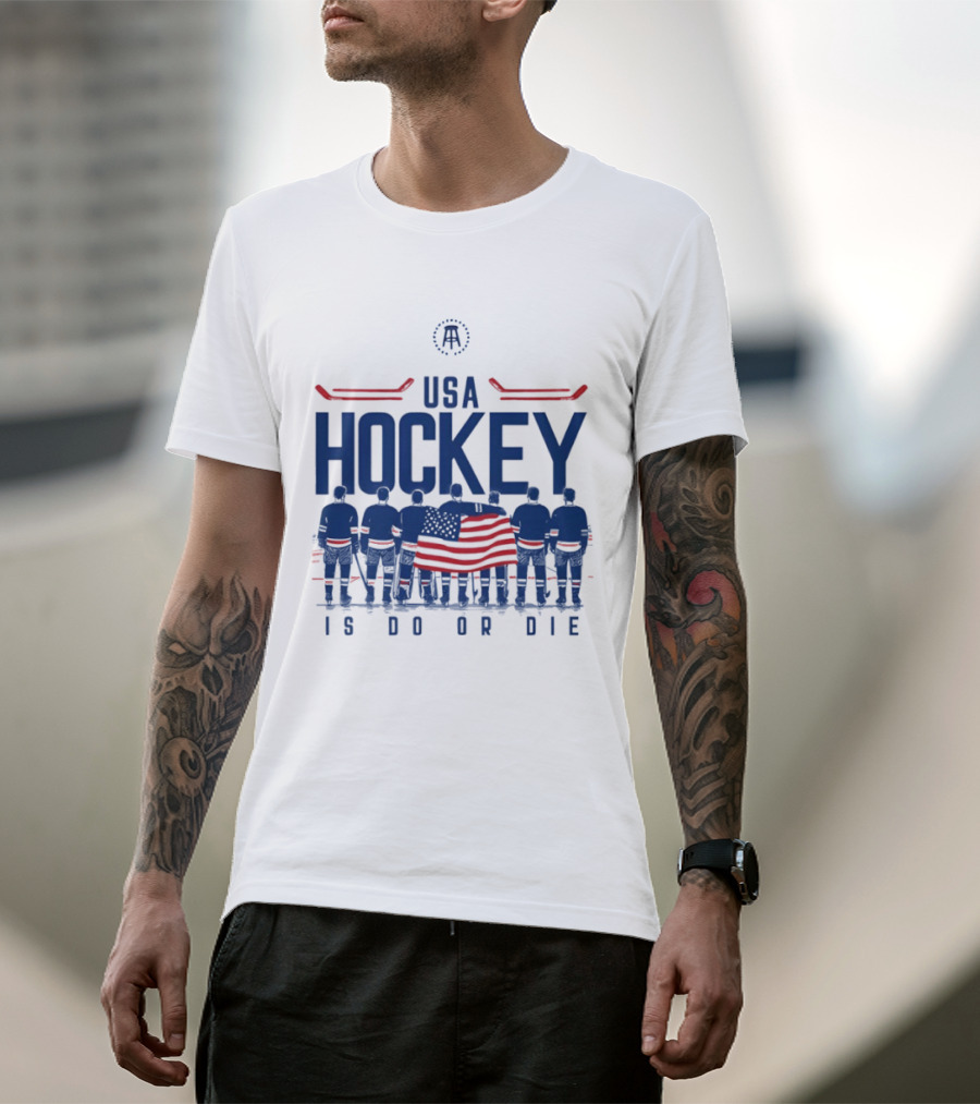 USA Hockey Is Do Or Die Players Flag Ice Skating Team With American T-Shirt