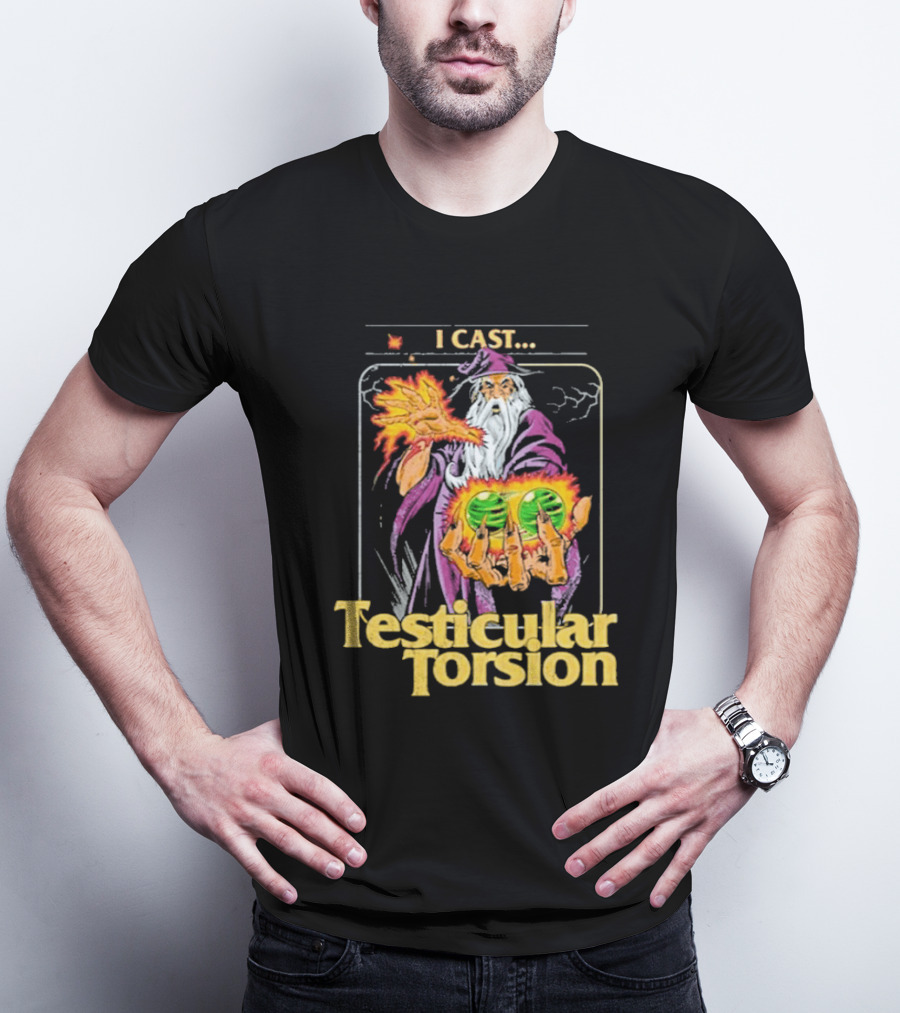 Aidan Wachter I Cast Testicular Torsion Wizard Magic Spell T-Shirt