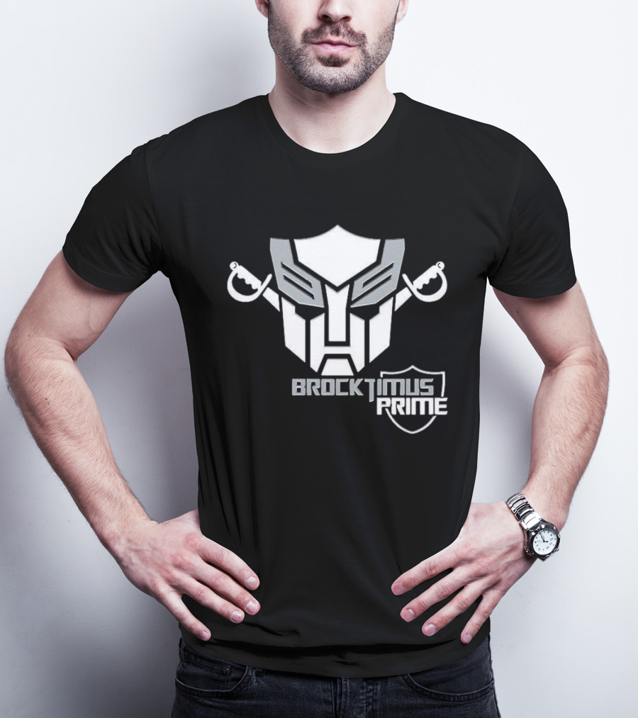 Brocktimus Prime Transformers Las Vegas Raiders Silver Shield T-Shirt