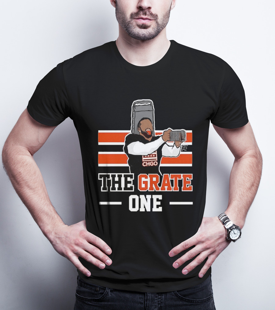 Chicago Bears CHGO The Grate One Caleb Williams Cheese T-Shirt