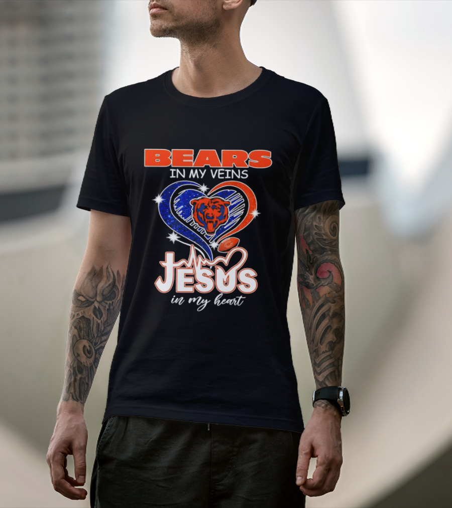 Bears In My Veins Heartbeat Jesus In My Heart T-Shirt