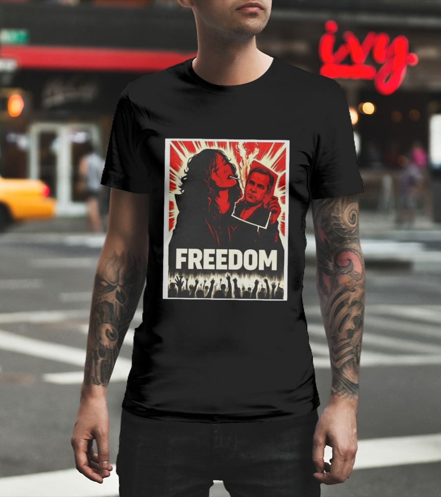 Freedom Expression Red And Black Powerful Political T-Shirt