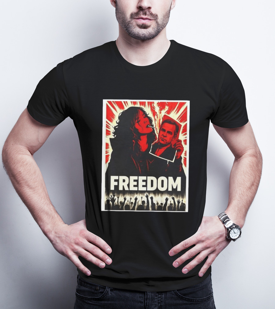 Freedom Expression Red And Black Powerful Political T-Shirt