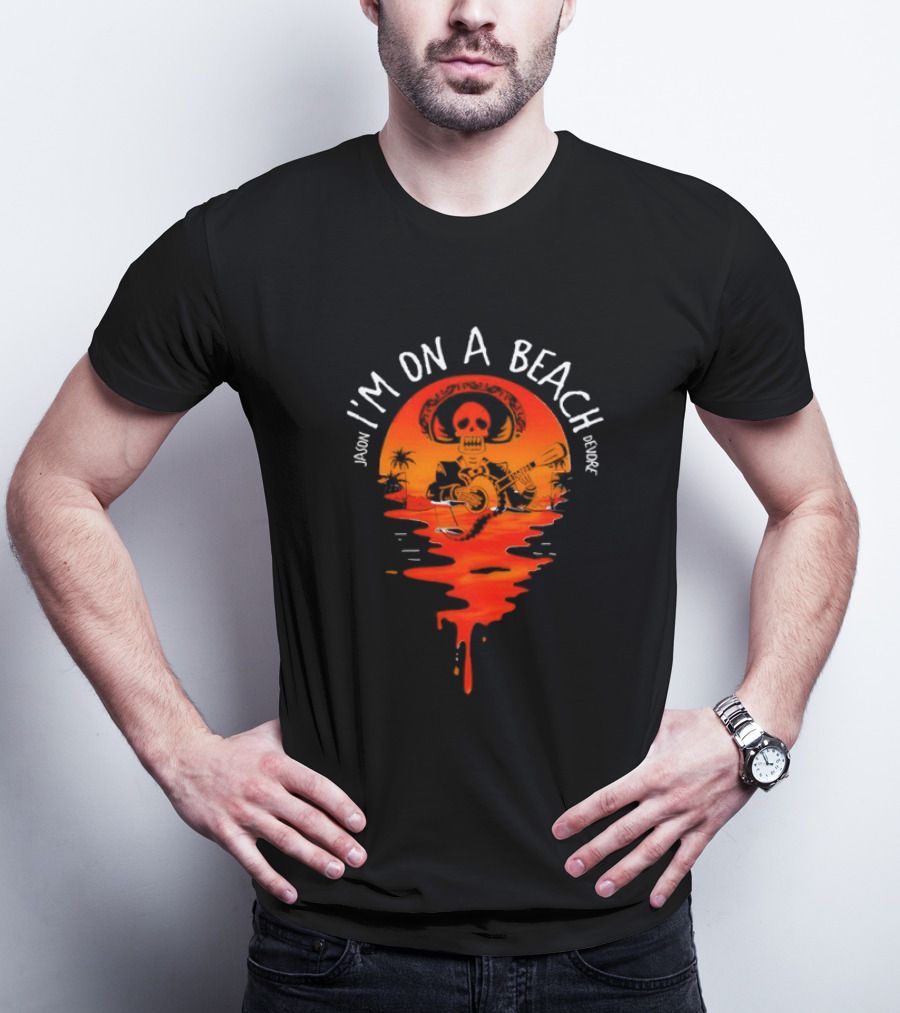 I'm On A Beach Devore Crab Sunset Ocean T-Shirt