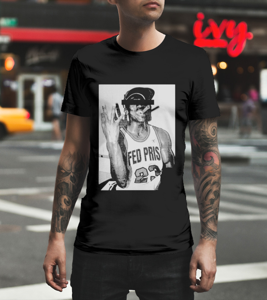 Greg Puciato Fed Pris 23 Censored Basketball Icon Cigarette T-Shirt
